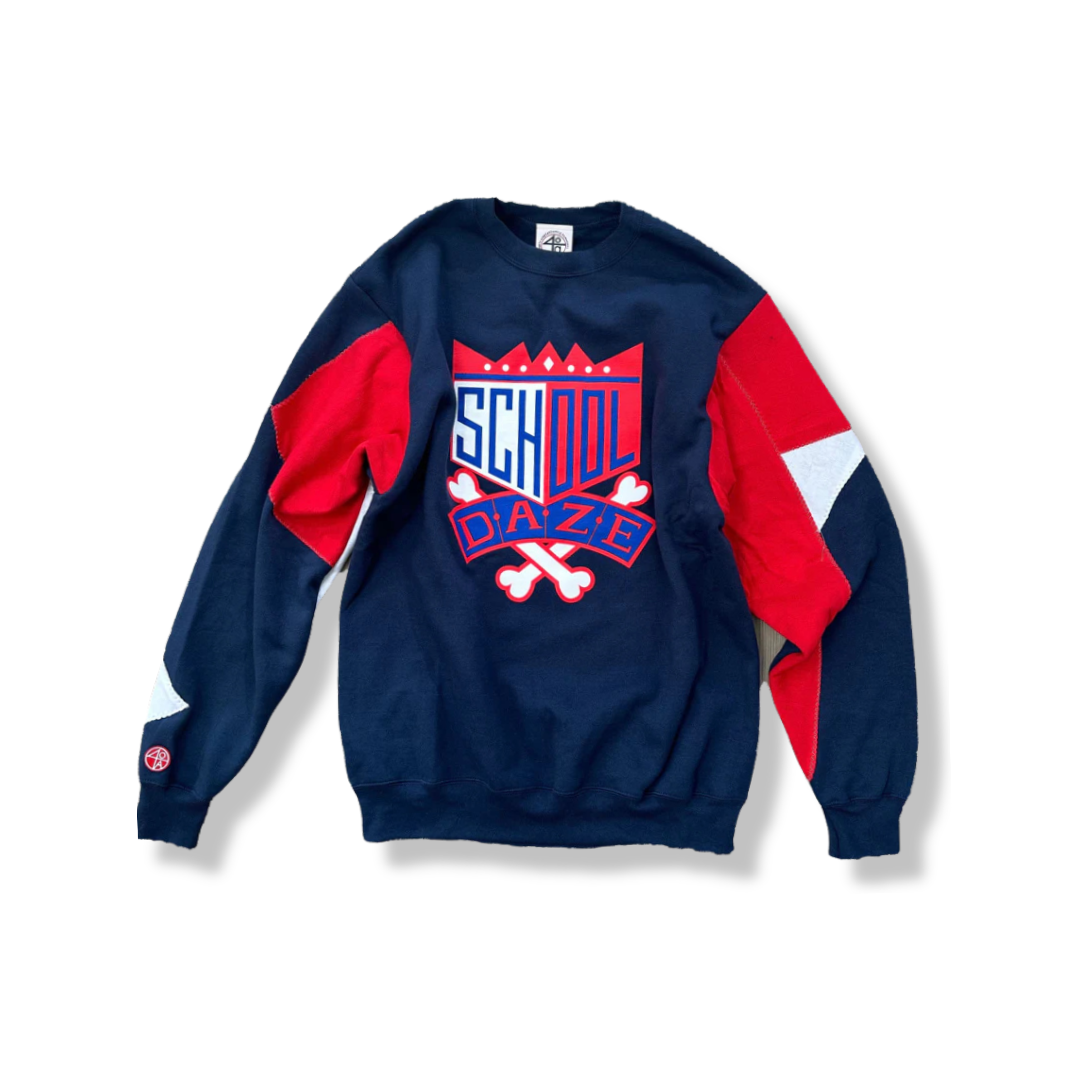 School Daze x HBCU Crewneck - 40 Acres x COINTEL - Navy/Red/White – S.J