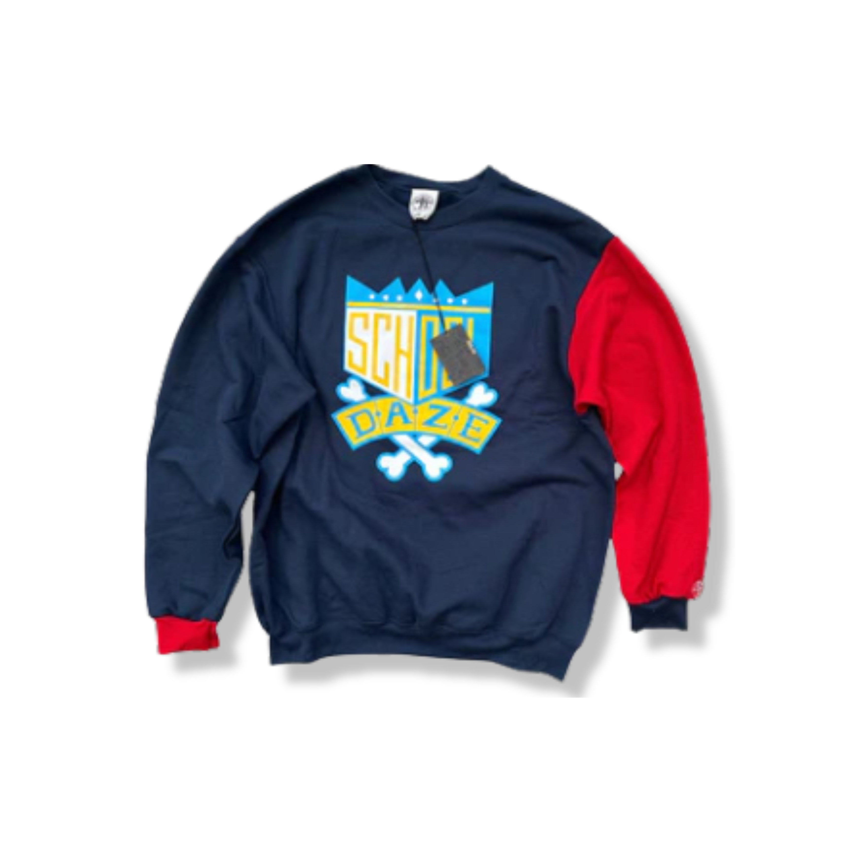 School Daze x HBCU Crewneck - 40 Acres x COINTEL - Navy/Yellow/Red – S.J